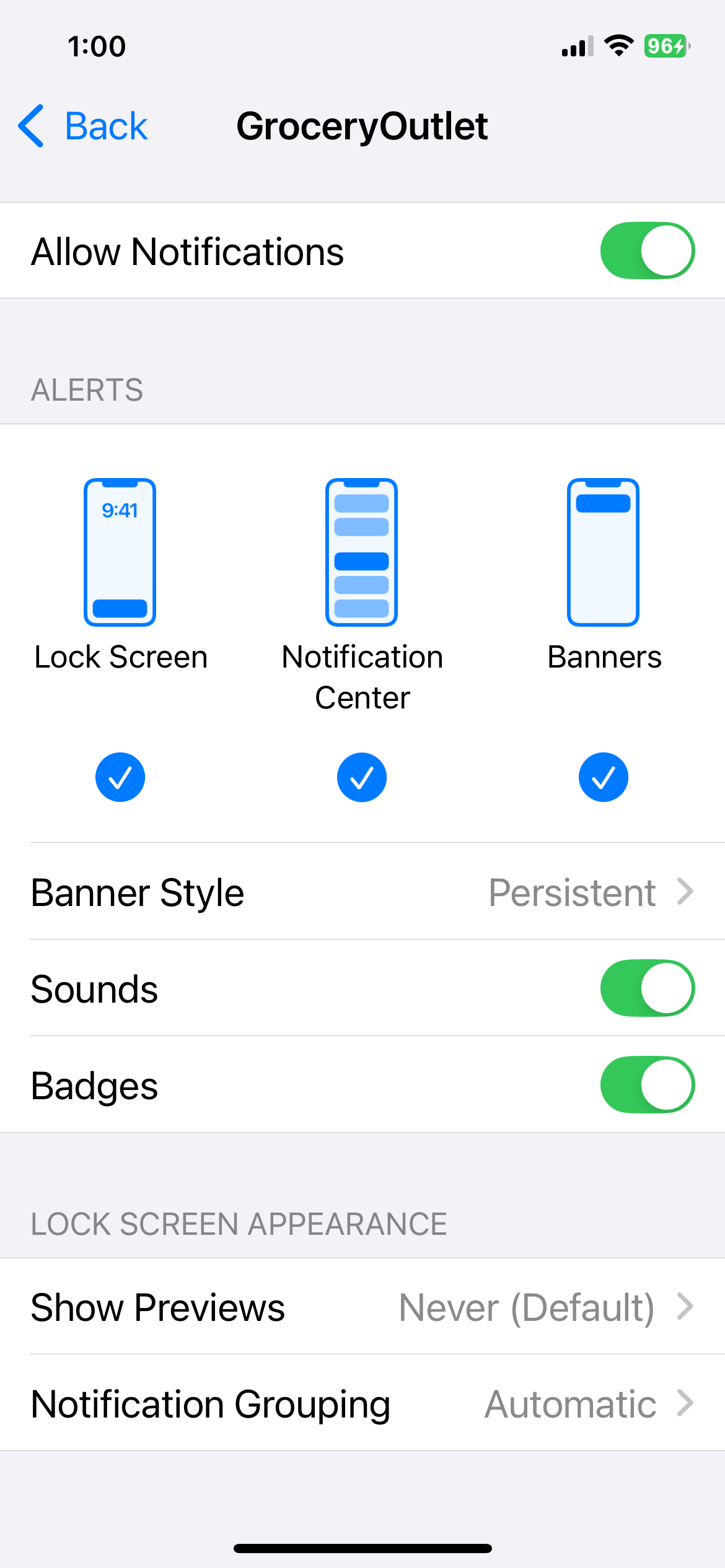 How do I enable notifications on my mobile device for the Grocery ...